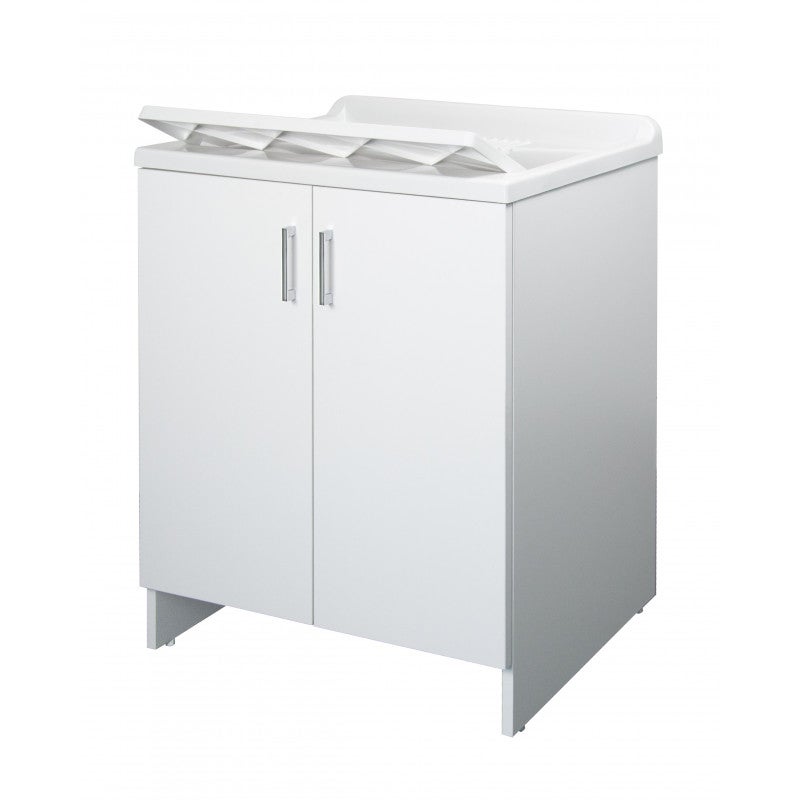 Lavabo blanco con mueble, lavabo compacto laminado hidrófugo de 60x50 ...