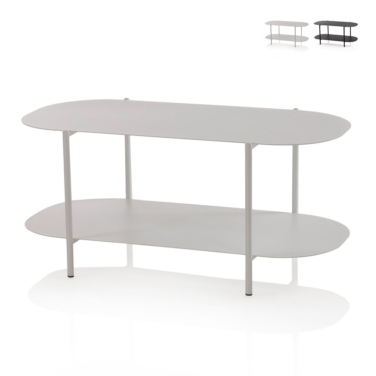 Mesa de centro de diseño moderno en metal con estante Vitko | Leroy Merlin