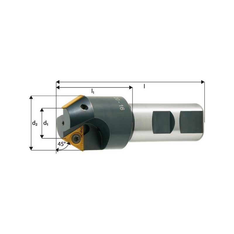Fraise à chanfreiner 15°, 30°, 45°, 60°, 75° à arrosage central, Angle ...