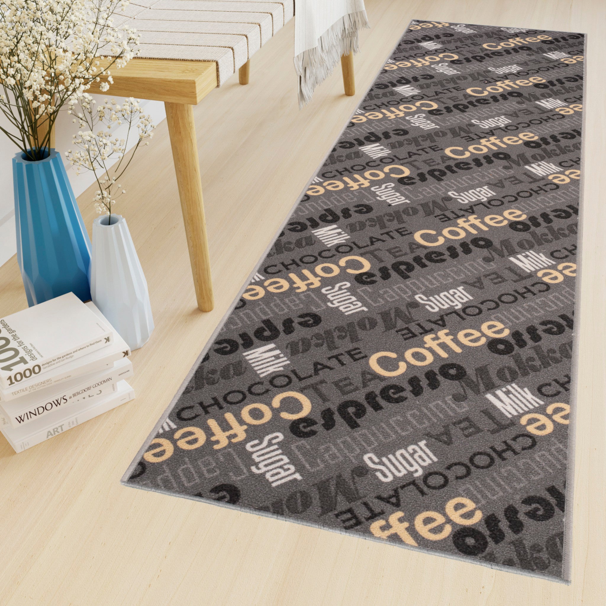 TAPISO Antidérapant Tapis de Couloir Entrée Moderne Marron Beige Crème ...