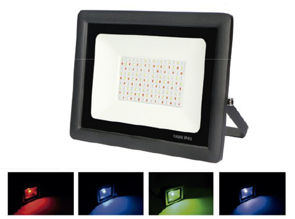 PROJECTEUR LED IP65 100W RGB 230V télécommande incluse contrôle de ...