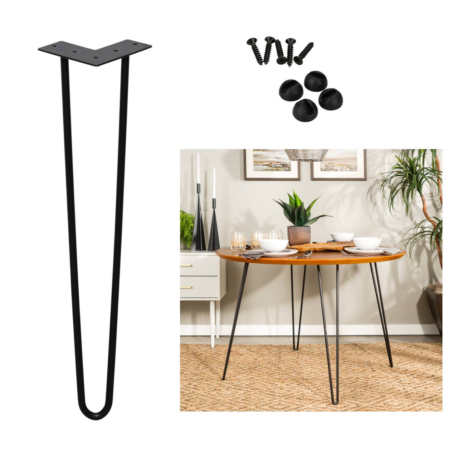 Patas para muebles - Juego de 4 barras para cajones y mesas Altura 40cm ...