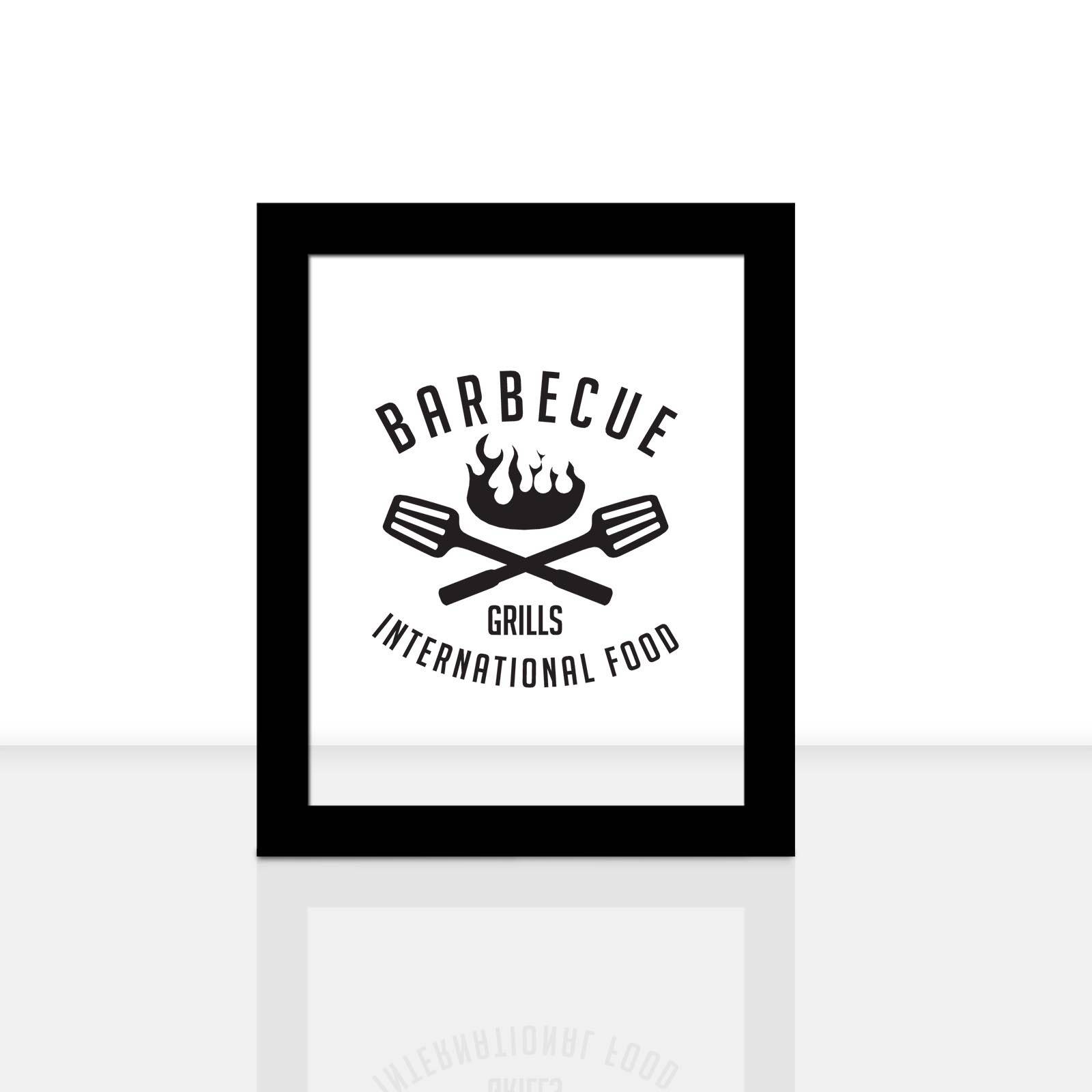 Tableau encadré en Noir Pallium L23xH28cm Motif Barbecue Noir | Leroy ...