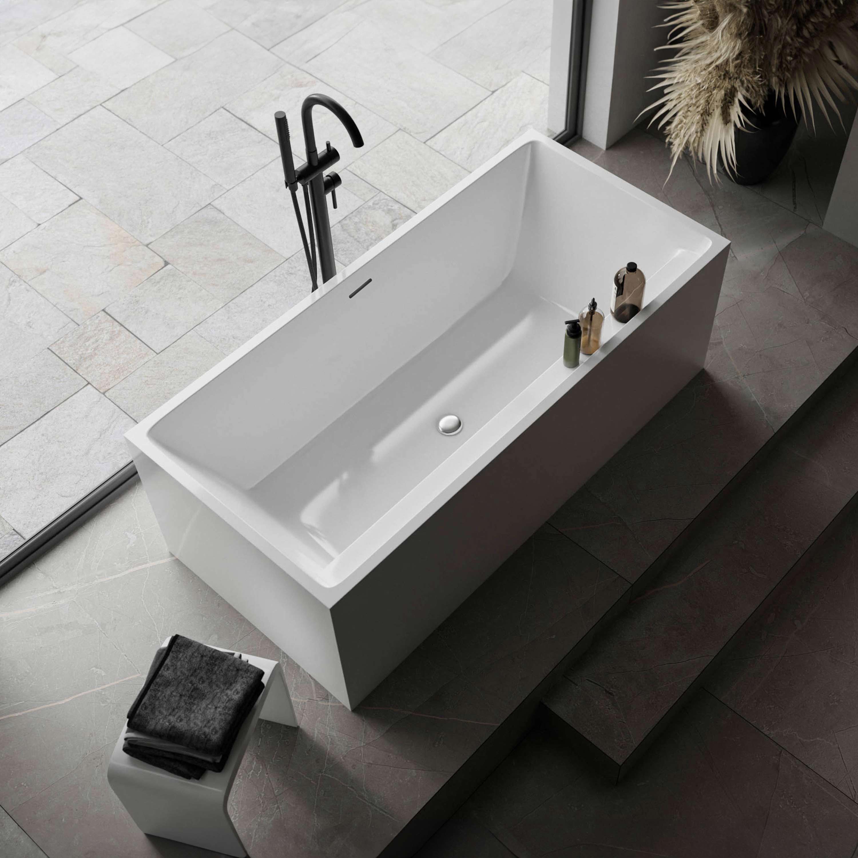 BERNSTEIN - Vasca da bagno moderna rettangolare freestanding in ...