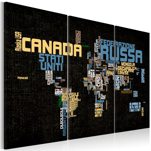 Tableau Cartes du monde The World is not enough - Triptych 60x40 cm ...