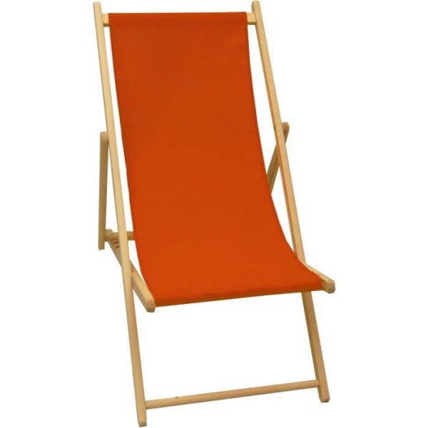 Transat JARDIN PRIVE - Chilienne en bois coloris paprika - Tissu traité ...