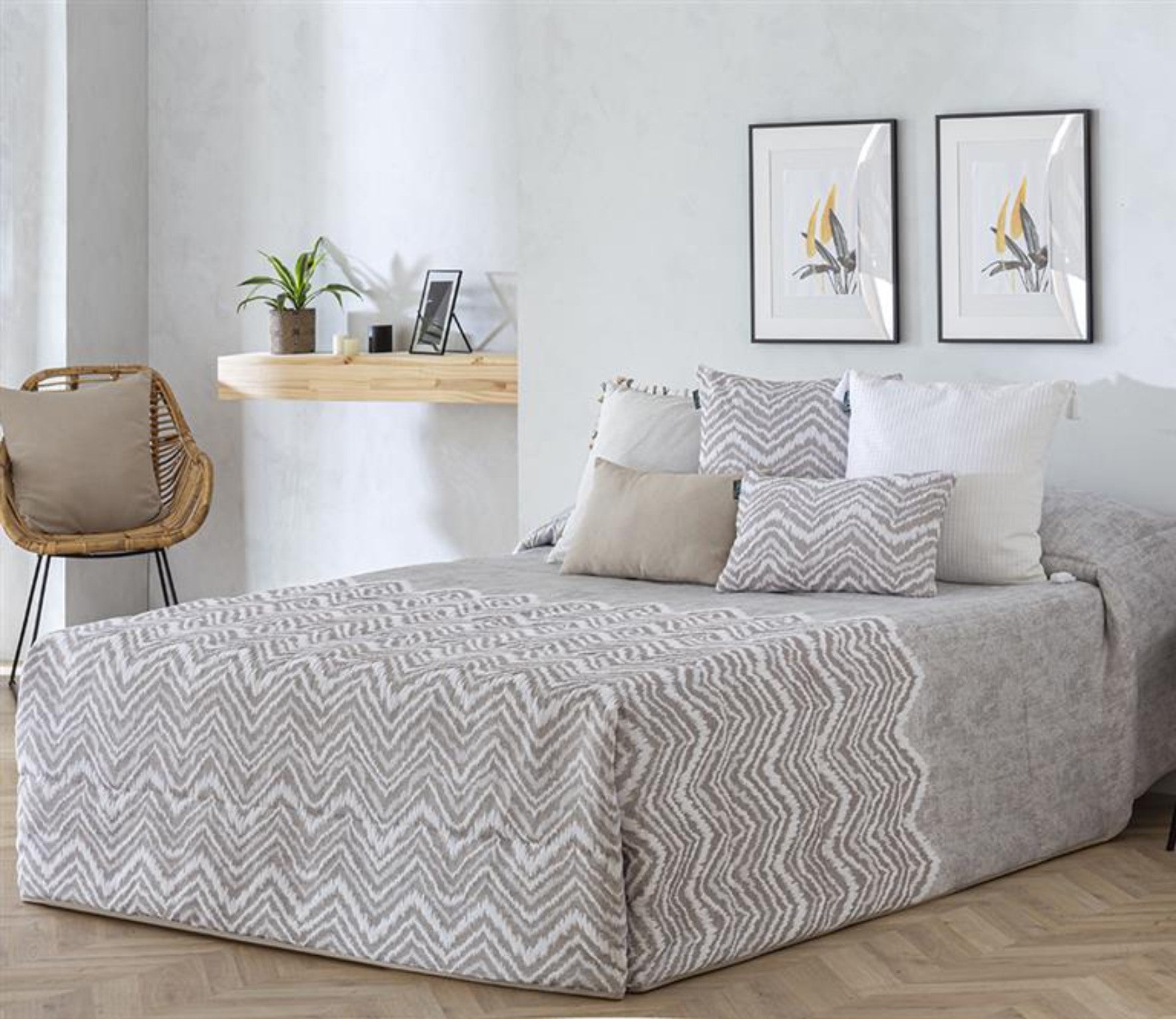 Edredon Conforter Jacquard Bilbao Beig para Cama de 200 cm | Leroy Merlin