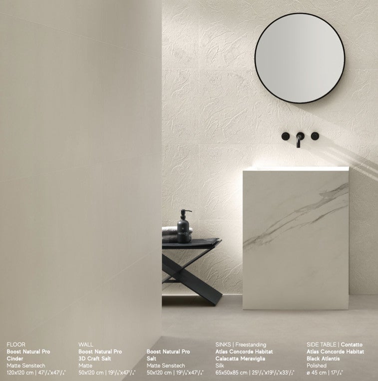 Carrelage mur faïence effet béton ciré naturel 50x120 cm Boost natural ...