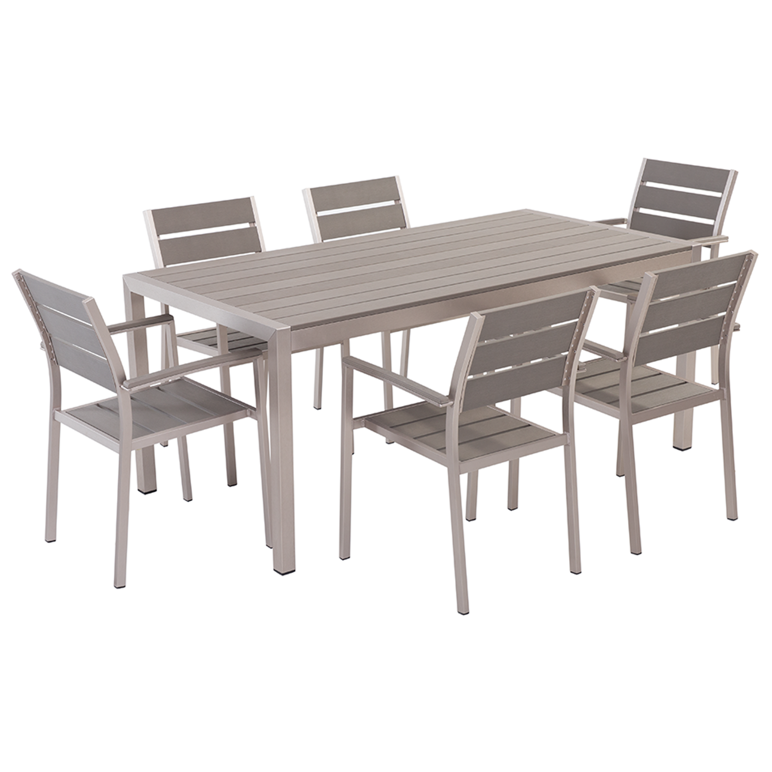 Beliani Conjunto de comedor exterior 6 plazas VERNIO Gris | Leroy Merlin