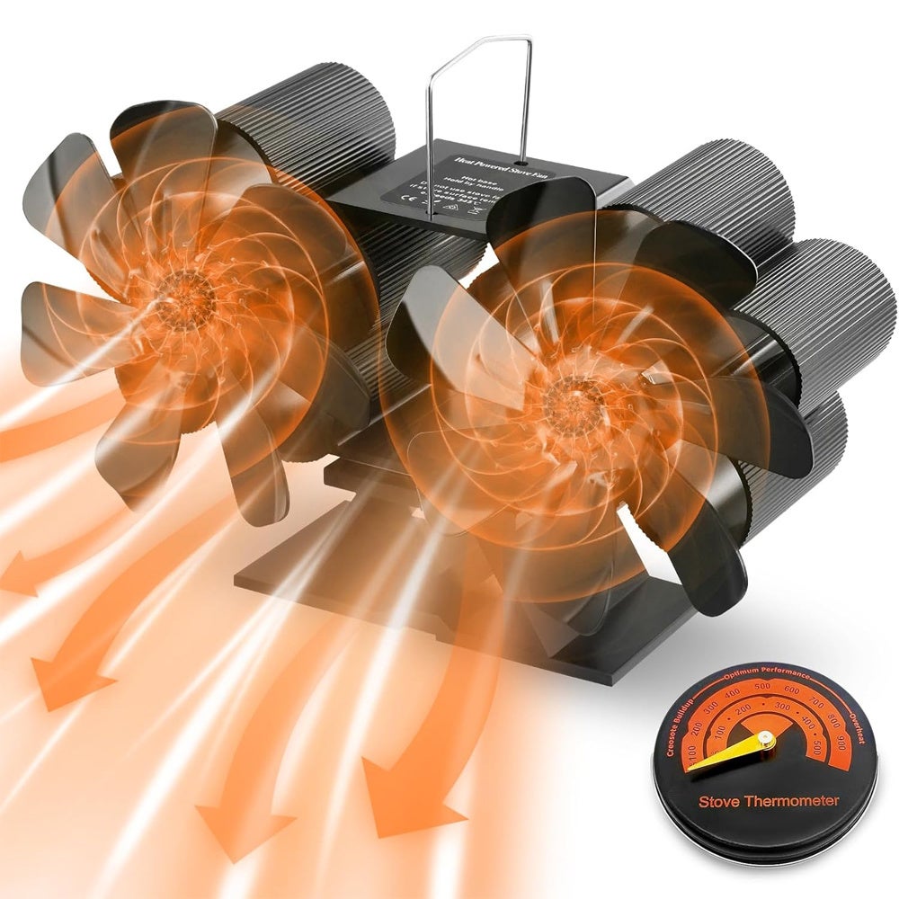 KAKET Ventilateur à Poêle,12 pales Ventilateur de cheminée,Ventilateur ...