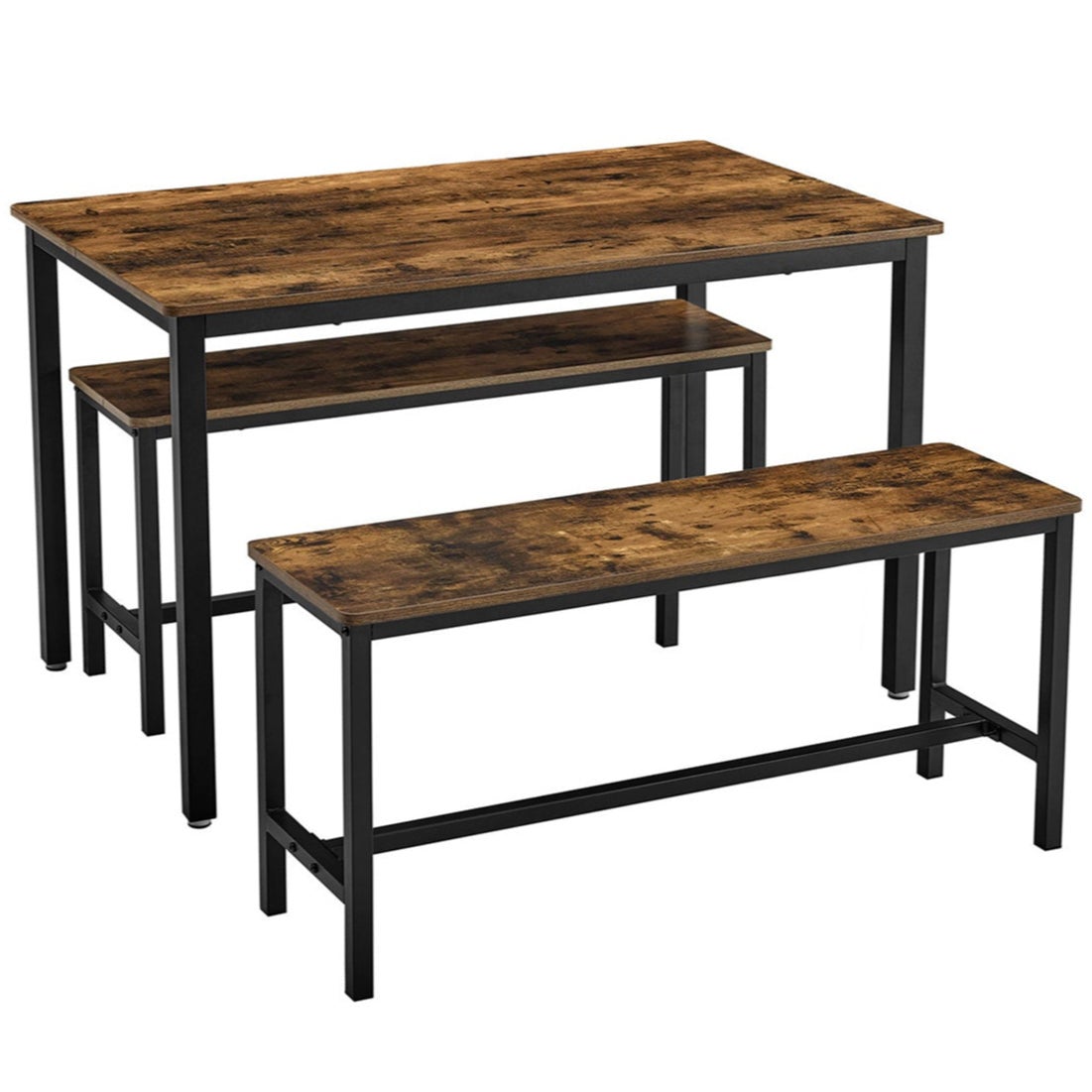 Conjunto de mesa y banco de comedor mesa 110x70x75 cm 2 bancos 97x30x50 ...