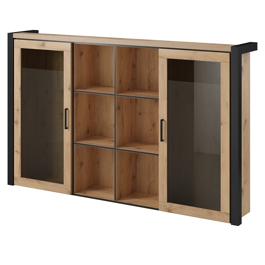 Vitrine avec éclairage LED collection TIVORA. 2 portes et 6 niches ...