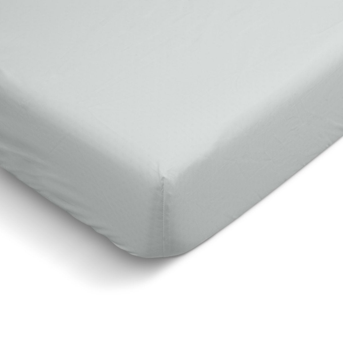Drap housse uni 100% Percale de coton - Gris clair - 140x190cm | Leroy ...