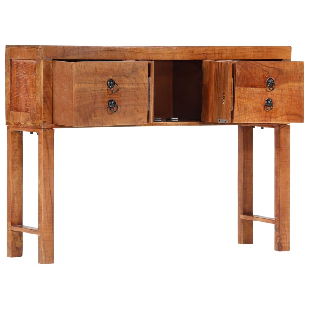 Table console en bois d'acacia massif brut 120x32x80 cm - COMFORTXL ...