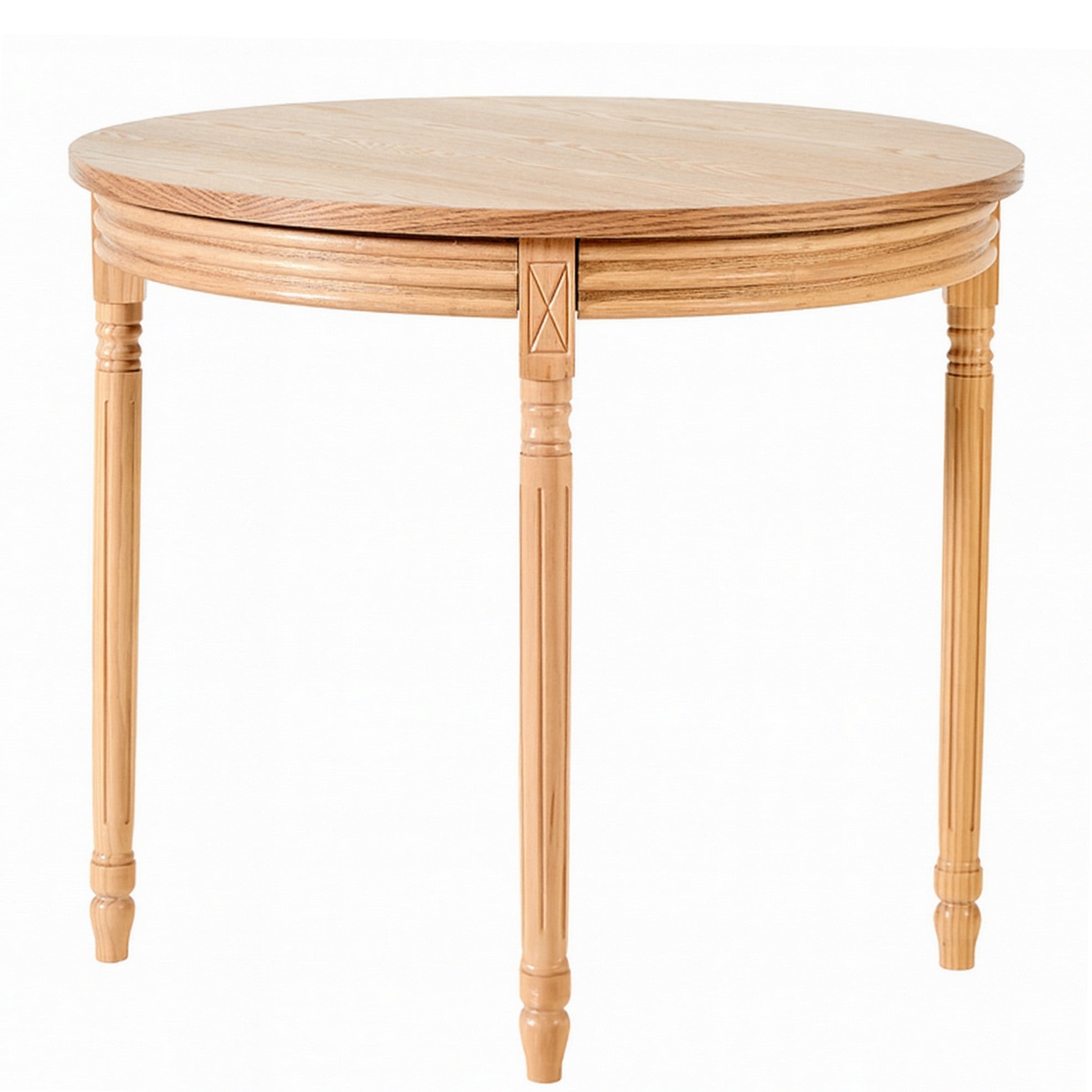 Nordlys - Table à Manger 4 Personnes Ronde Bois Pin Marron | Leroy Merlin