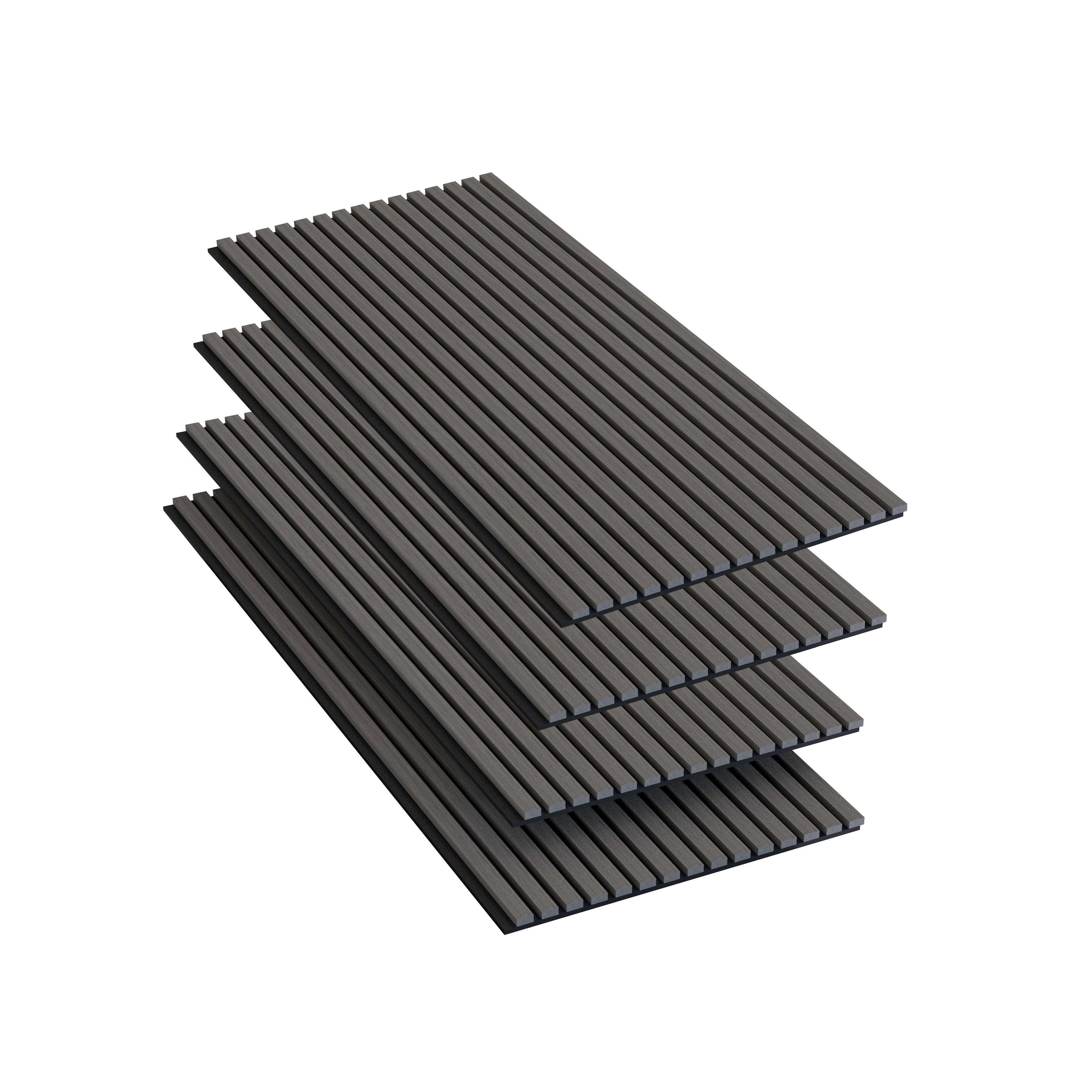 Lot de 4 - Ep. 21mm - 120 x 60cm - Chêne gris - Panneaux muraux ...