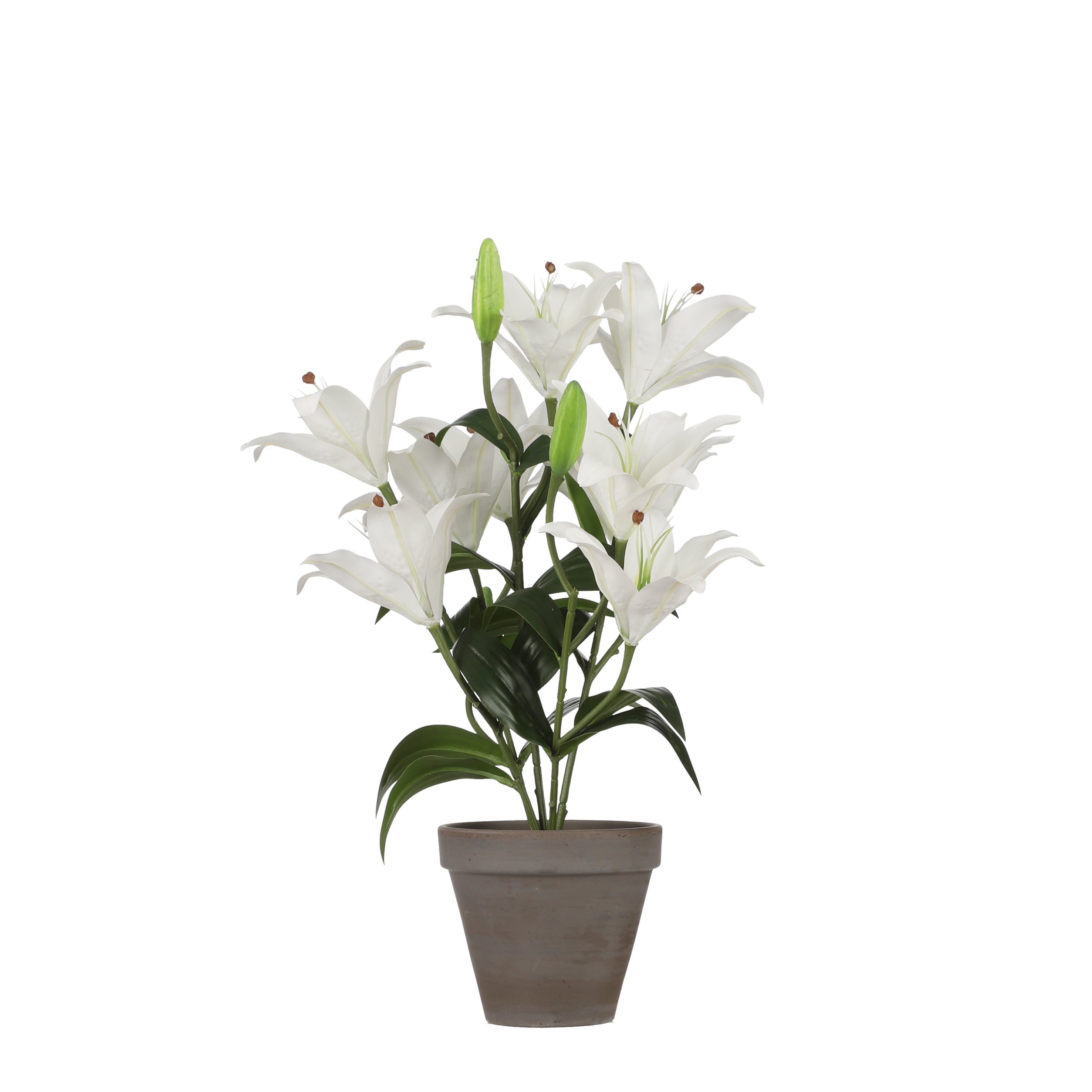 Lys Tigré artificiel blanc en pot MICA DECORATIONS, H47 cm | Leroy Merlin