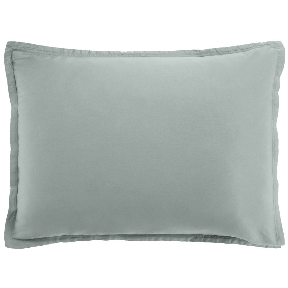 Taie d'oreiller 50x70 cm Satin de Coton Celadon | Leroy Merlin