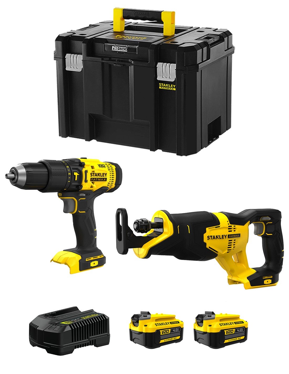 STANLEY FatMax Kit SVK209 (SFMCD711 SFMCS300 2 x 4,0 Ah Chargeur TSTAK ...