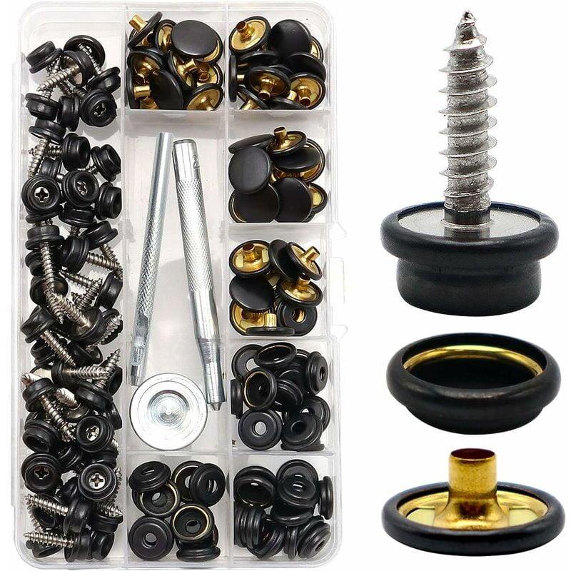 153 Kit de boutons-pression pour toile, vis à métal, attaches de ...