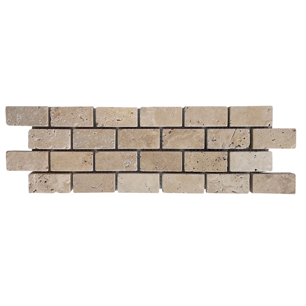 Frise murale en travertin beige - 10 x 30,5 x 1 cm - Pack de 10 unités ...