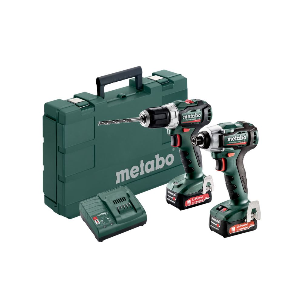 Metabo 685168000 Set 2.7.3 12V Li-Ion PowerMaxx BS12BL + PowerMaxx ...