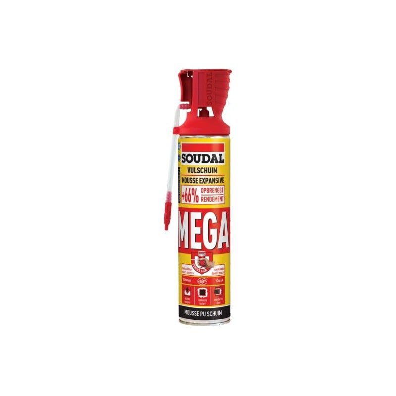 Mega schiuma espansiva geniale - Schiuma PU Gunpowder - Soudal - 0,6 L ...