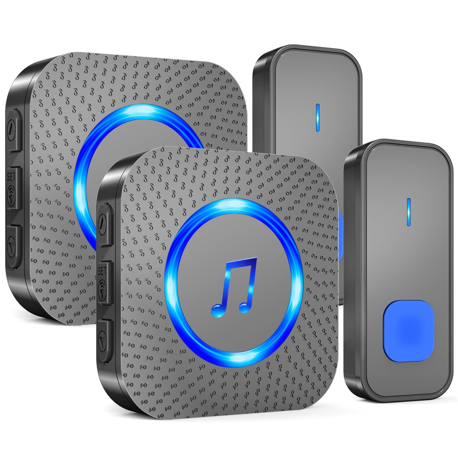 Sonnette sans fil étanche, récepteur à piles, portée de 400 m, avec ...