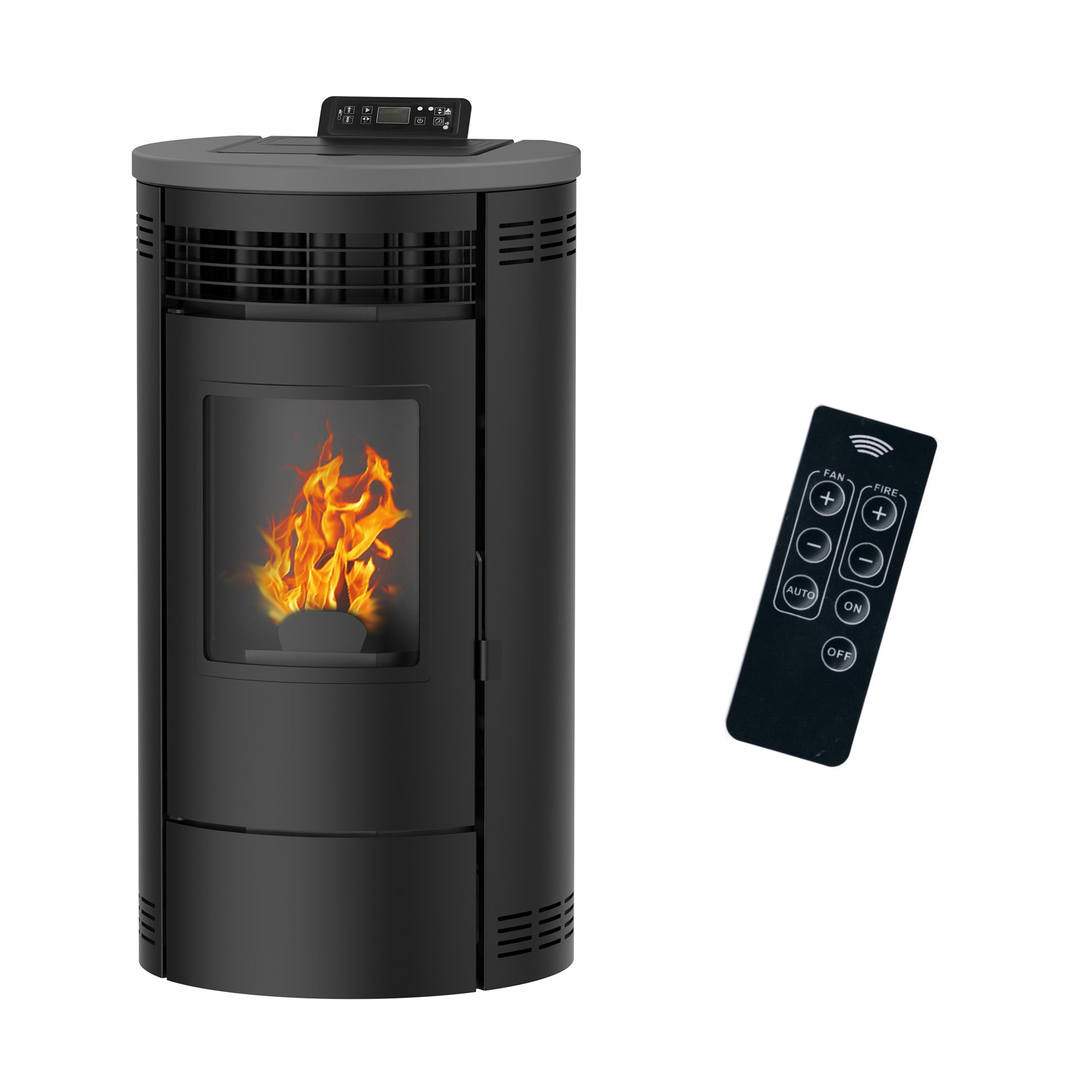 Estufa de pellets Flavia 15 kW Sannover Negro | Leroy Merlin