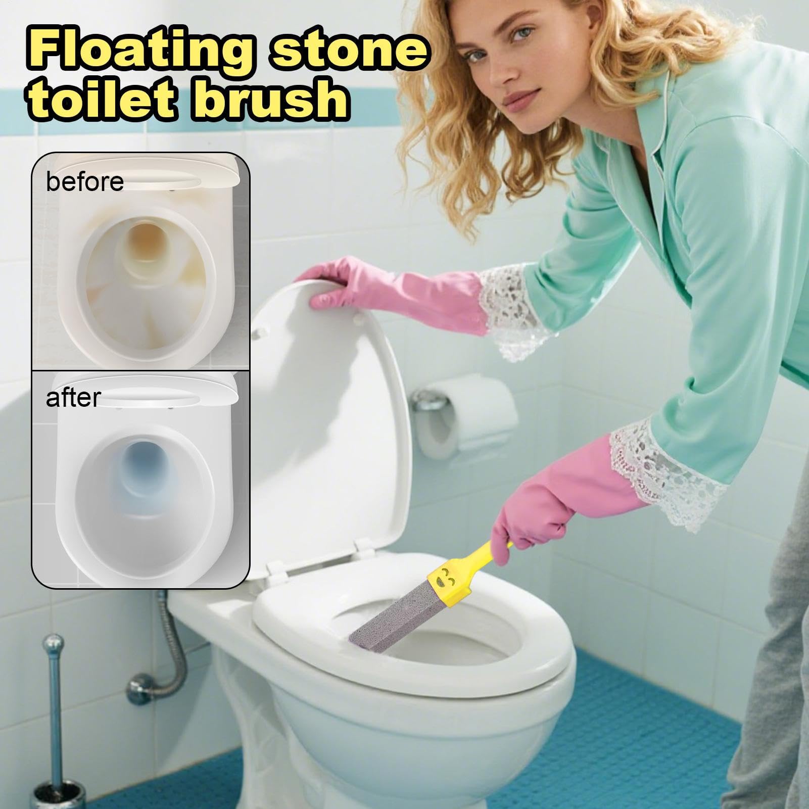 Pierre Ponce pour Cuvette de Toilettes avec Manche – Brosse antitache ...