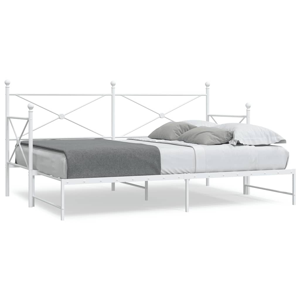 Lit simple | Lit adulte | Lit de jour avec gigogne sans matelas blanc ...