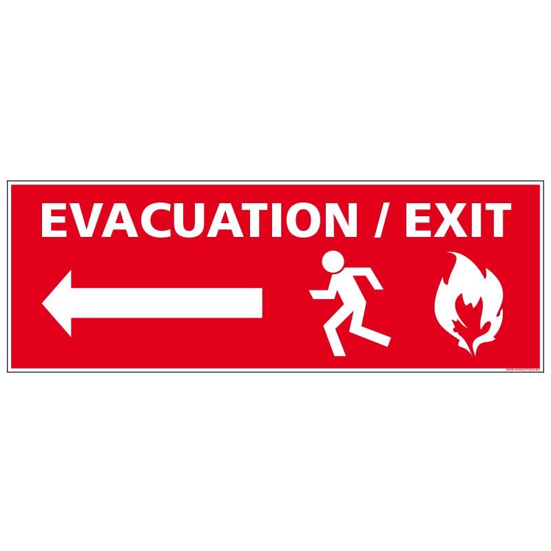 PANNEAU ÉVACUATION INCENDIE 350 x 125 mm Matière Adhesif | Leroy Merlin