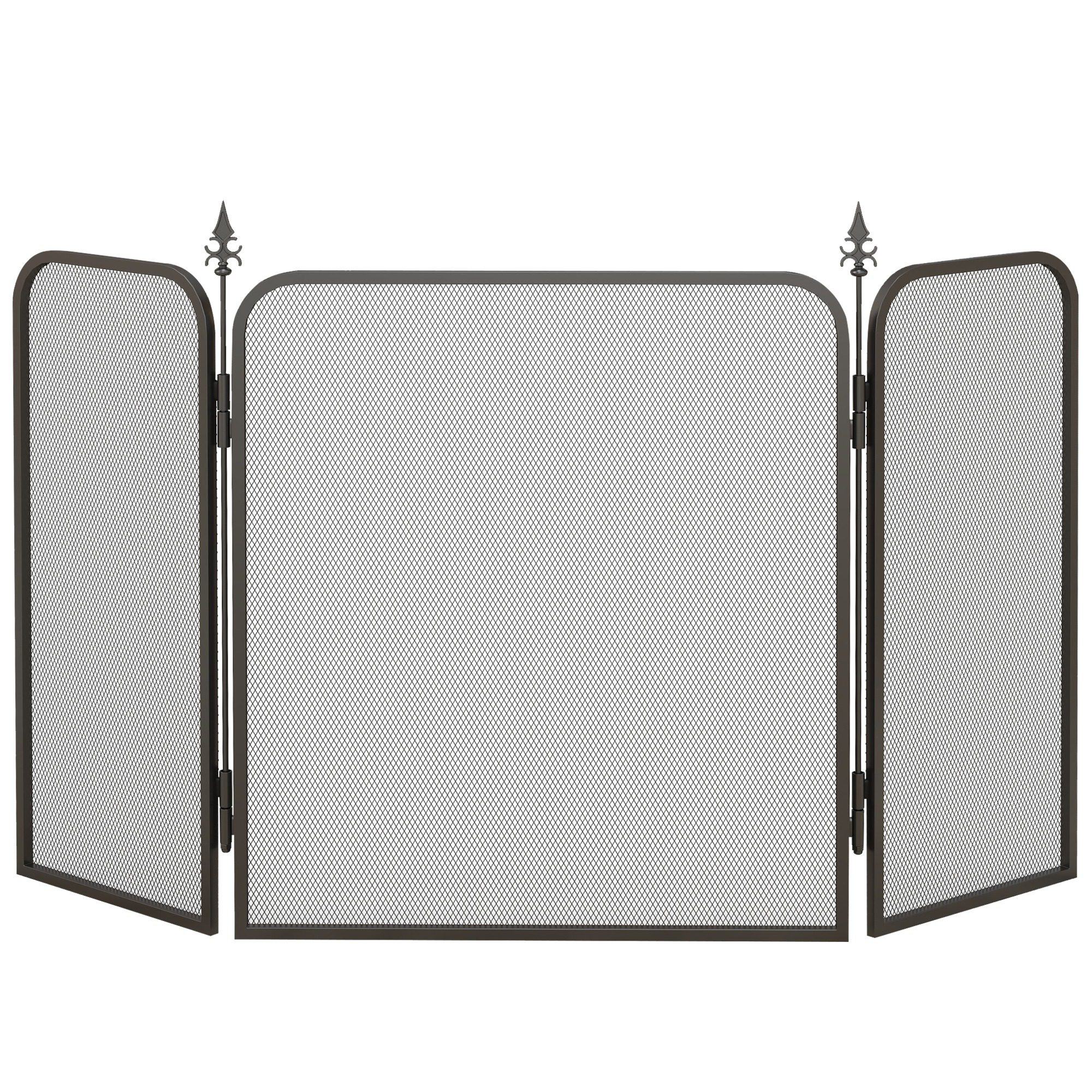 Pare feu cheminée pliable 3 panneaux, pare-étincelles cheminée, grille ...