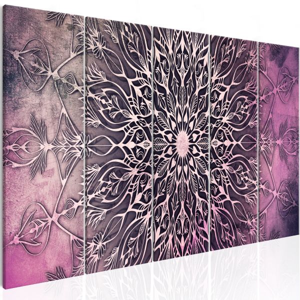 Tableau Zen Center (5 Parts) Narrow Pink 200x80 cm | Leroy Merlin