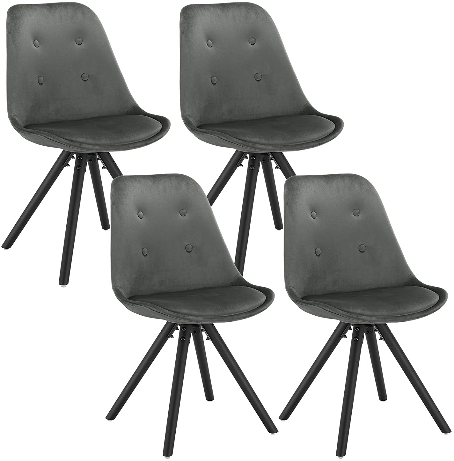 WOLTU Lot de 4 Chaises de salle à manger,siège en Velours,Chaise de ...