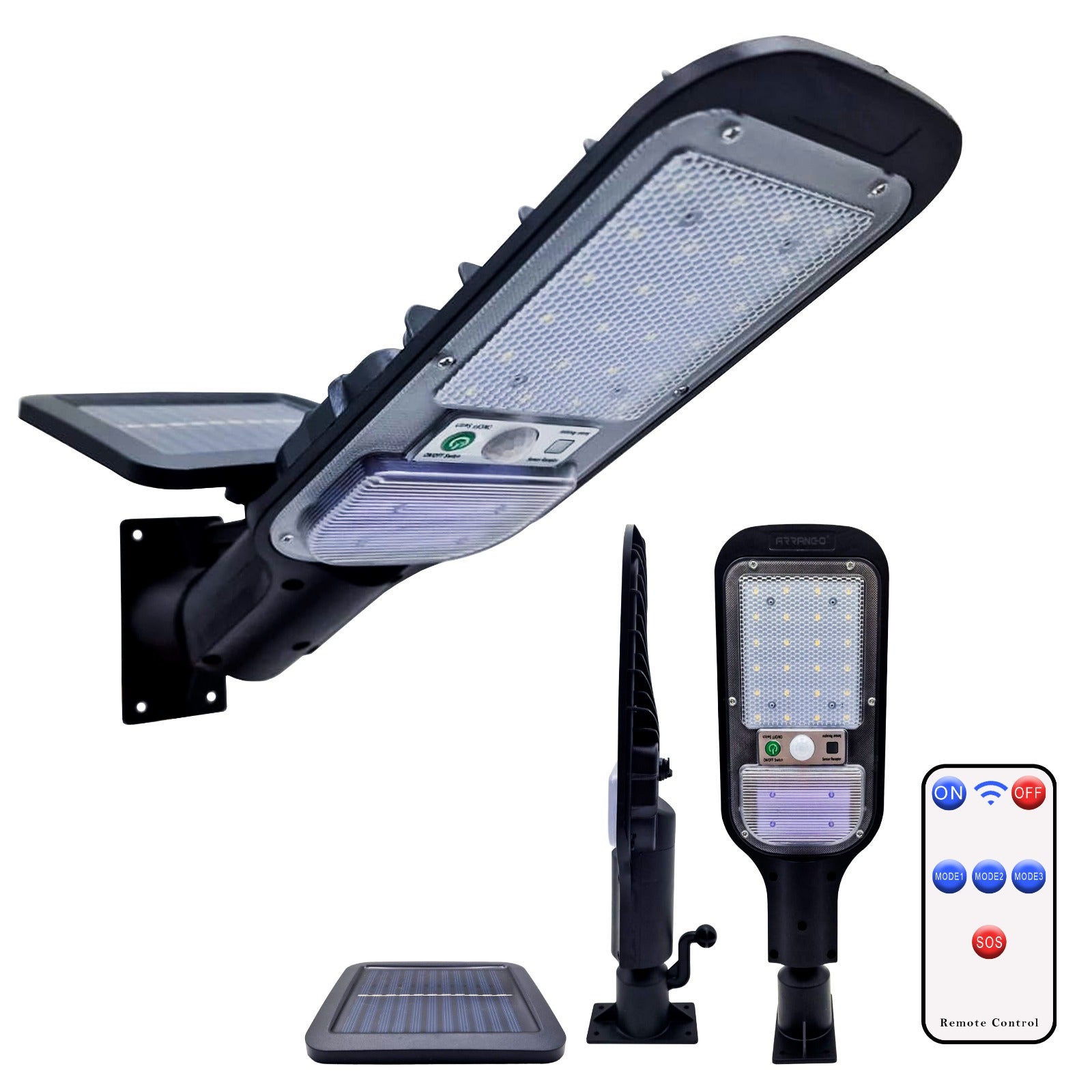 Maka Lampione solare 10W 24 LED wireless dimmerabile 6500K 1100Lm ...