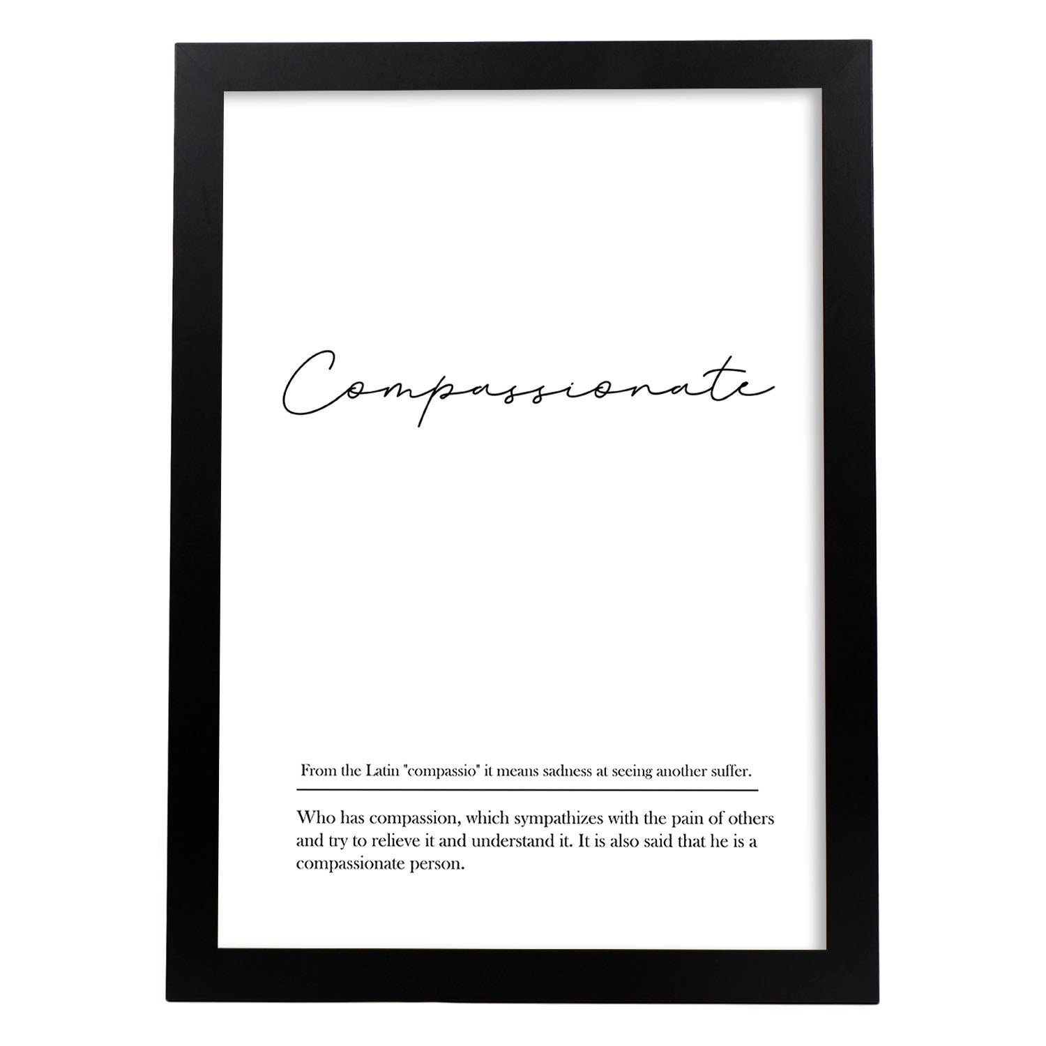 Lame Avec Une Définition Anglaise De Compassion. Affiche De Mot Avec ...
