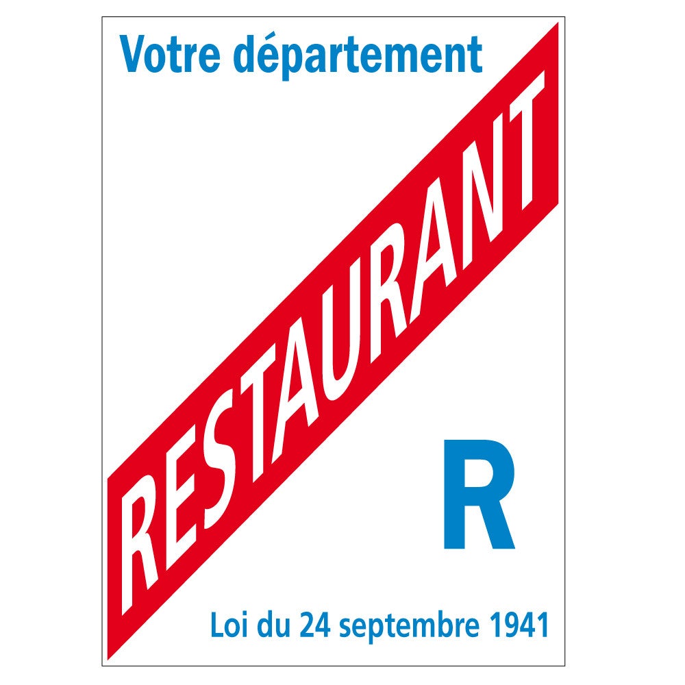 Panneau LICENCE RESTAURANT (G0510) 150 x 210 mm Matière PVC | Leroy Merlin