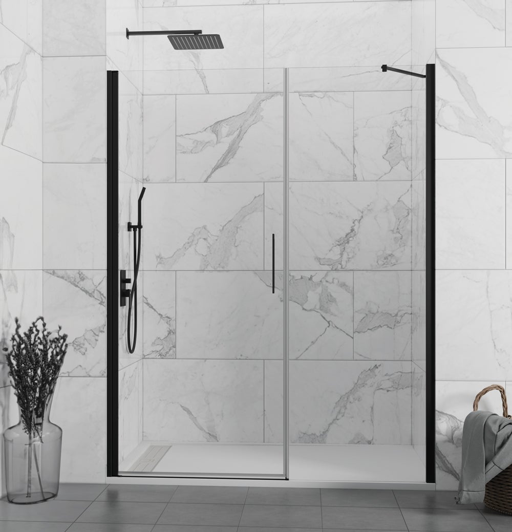 OPEN BLACK COMBI E porte fixe + porte battante de 130 (50+80) rango de ...