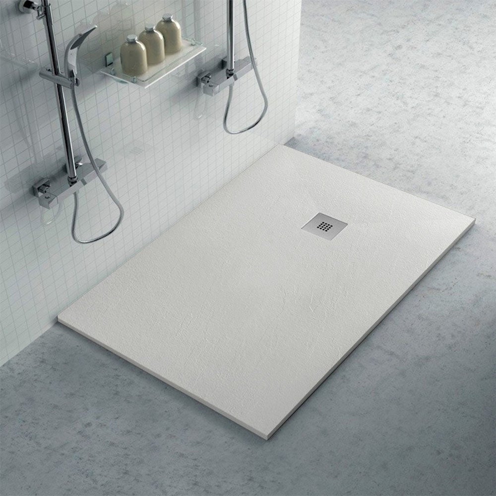Receveur de douche 80x100 de plain-pied Karen resin ice stone | Leroy ...