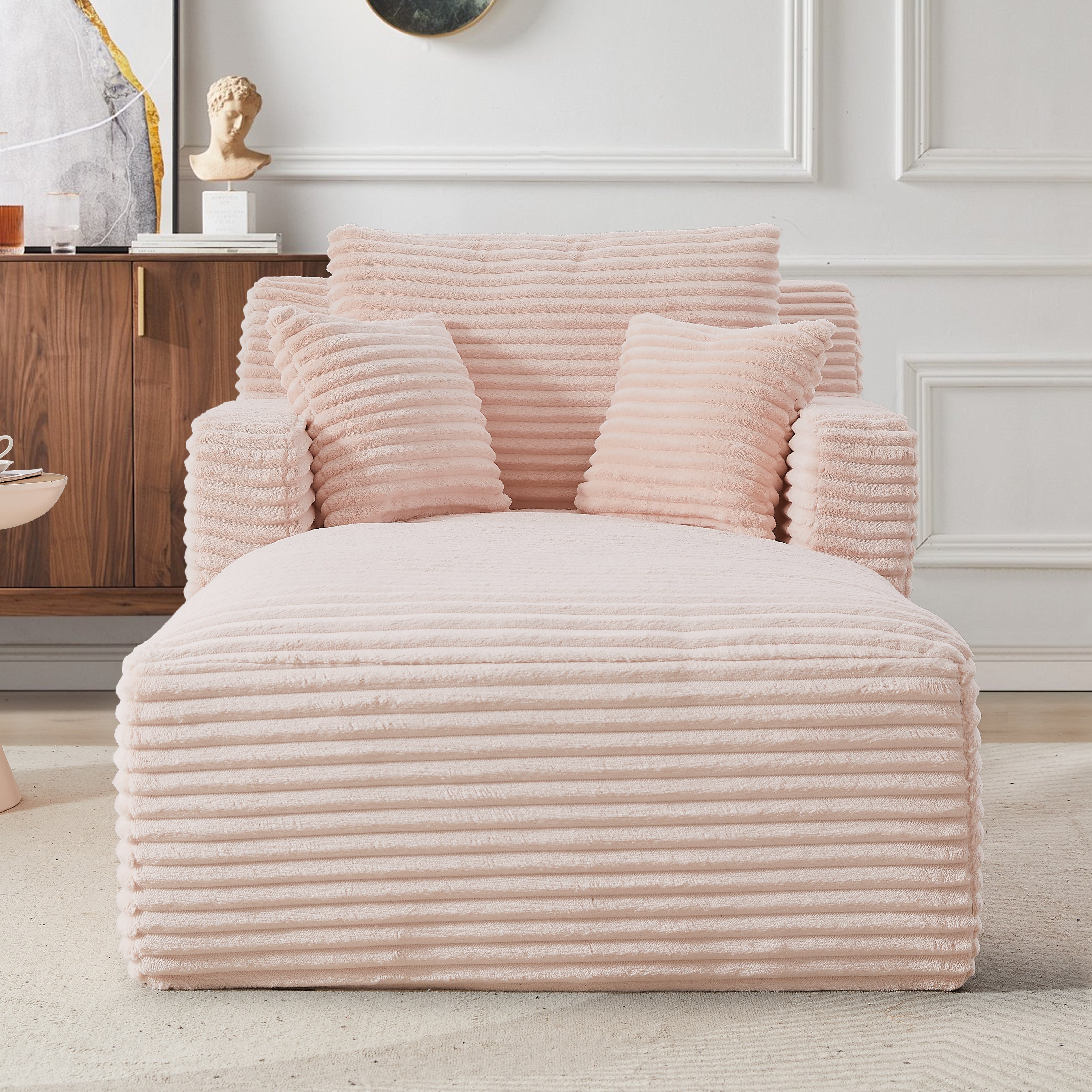 Canapé chaise longue moderne (velours côtelé) : canapé-lit/fauteuil ...