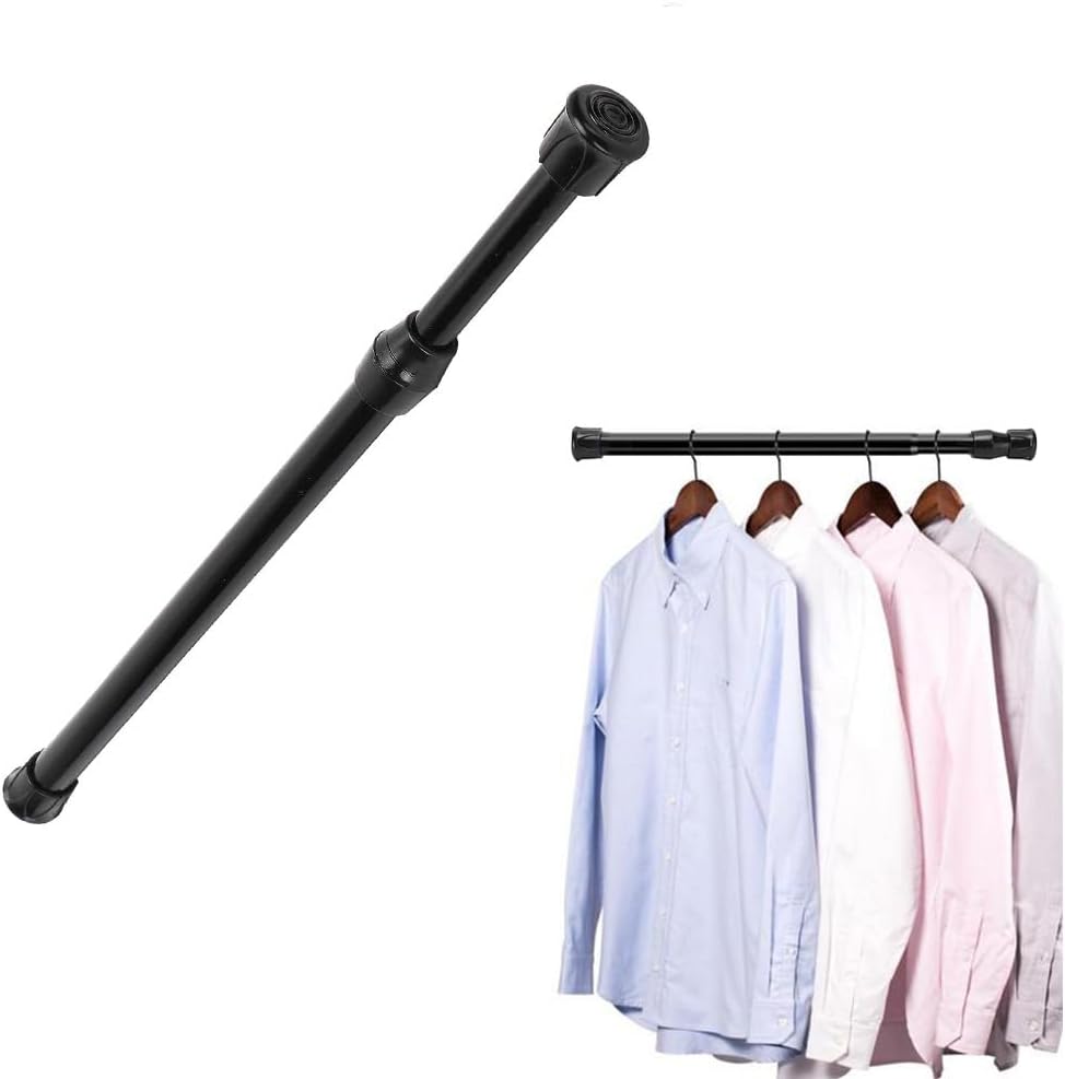 Barra de tensión corta de 30-50 cm y 1,3 cm, sólida, resistente, extensible, ajustable, pequeña ...