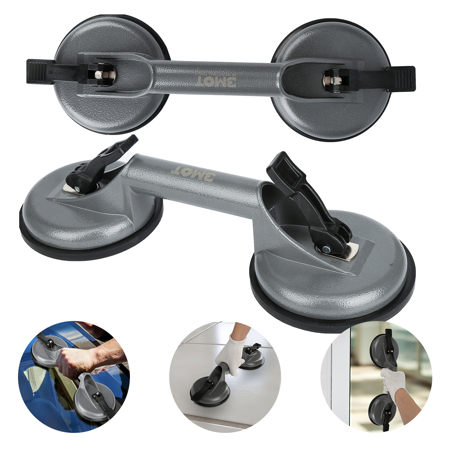 Ventosas de 2 piezas, ventosa de vidrio, soporte de ventosa de aluminio, ventosa de vidrio de ...