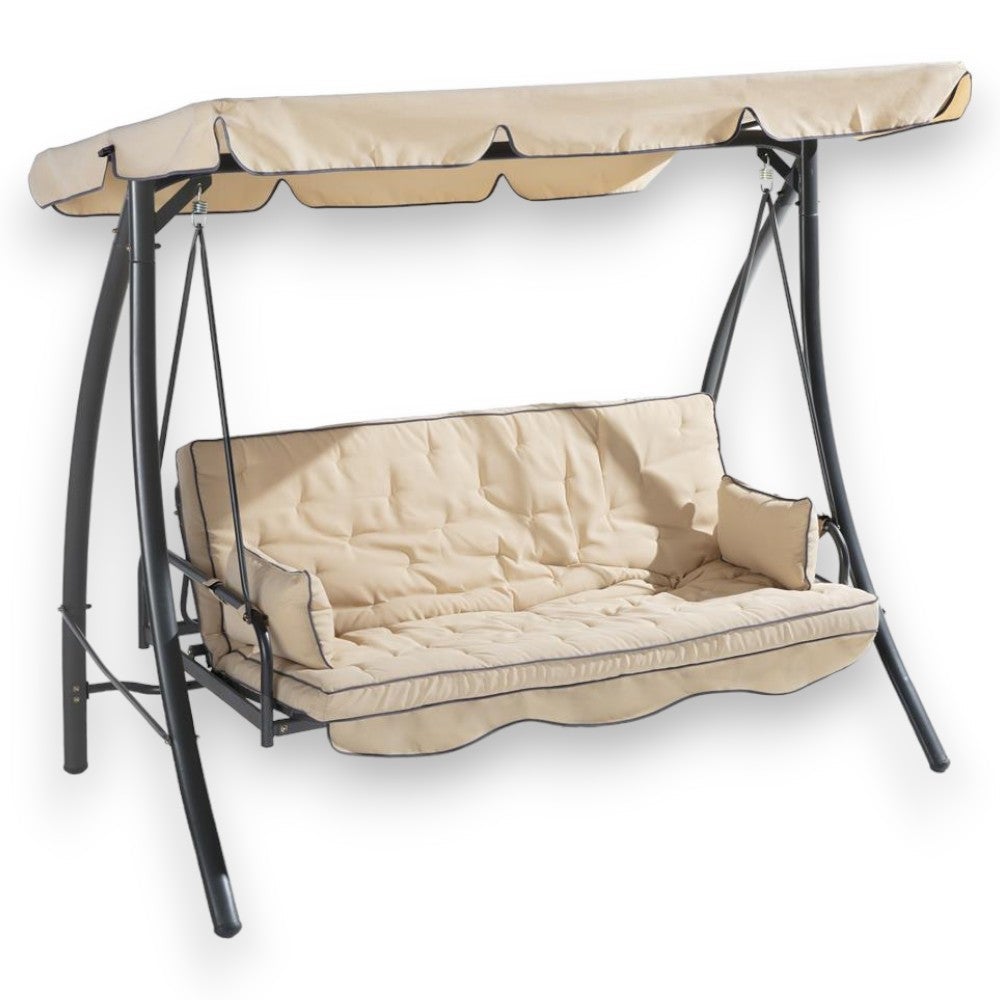 Dondolo da esterno in acciaio con 3 posti funzione letto 220x105x170 cm ...