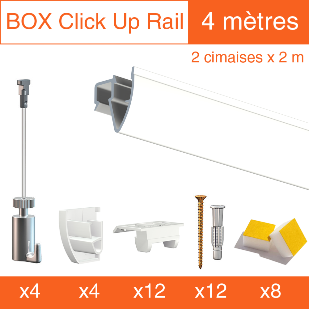 Cimaise Box Artiteq Click Up Plafond PREMIUM - Kit accrochage tableau 4 ...
