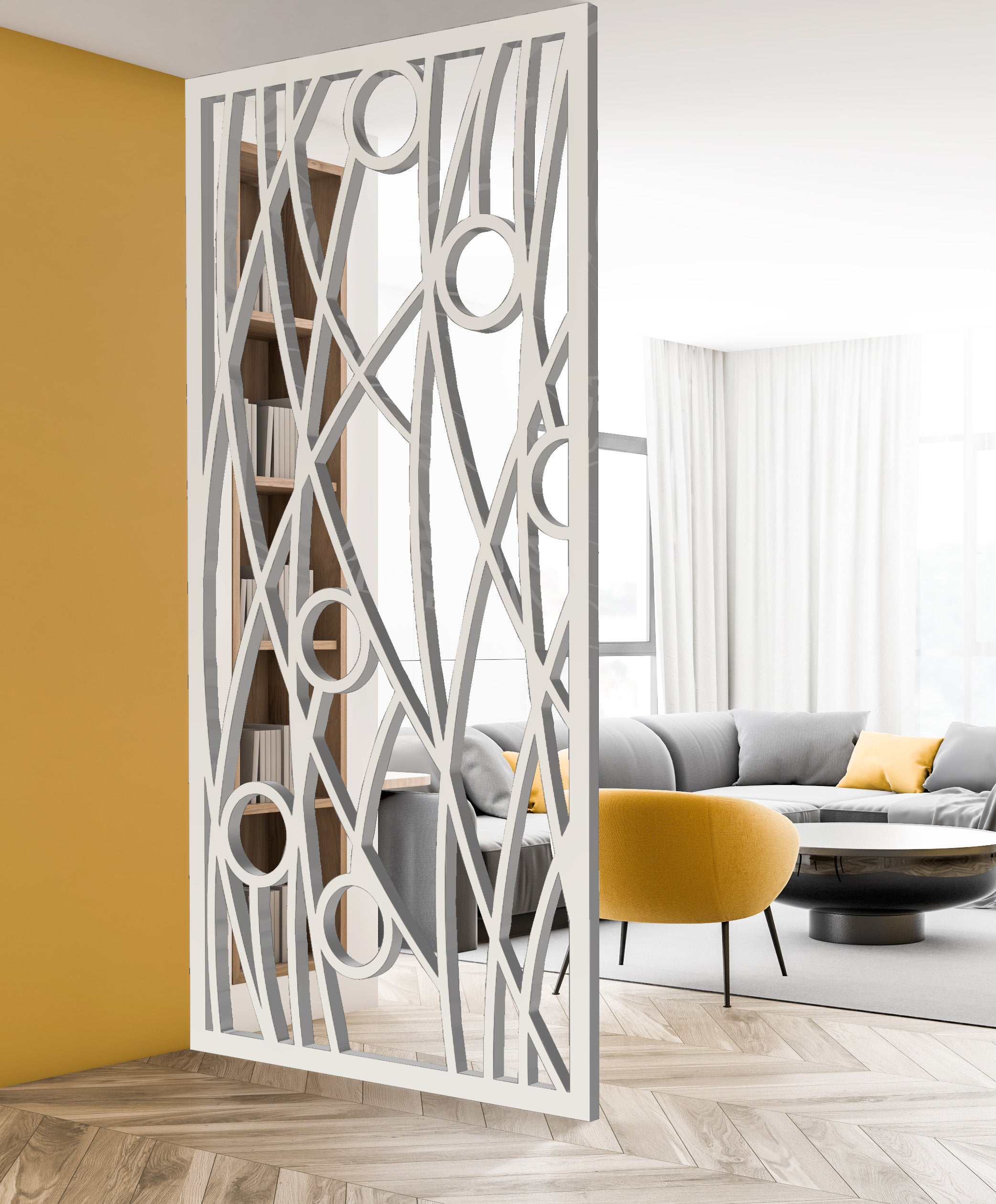 Claustra décoratif mural Cercle en PVC blanc - Largeur 80 cm x Hauteur ...