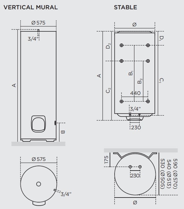 Pack Chauffe eau électrique Stéatis stable au sol 300 Litres THERMOR ...