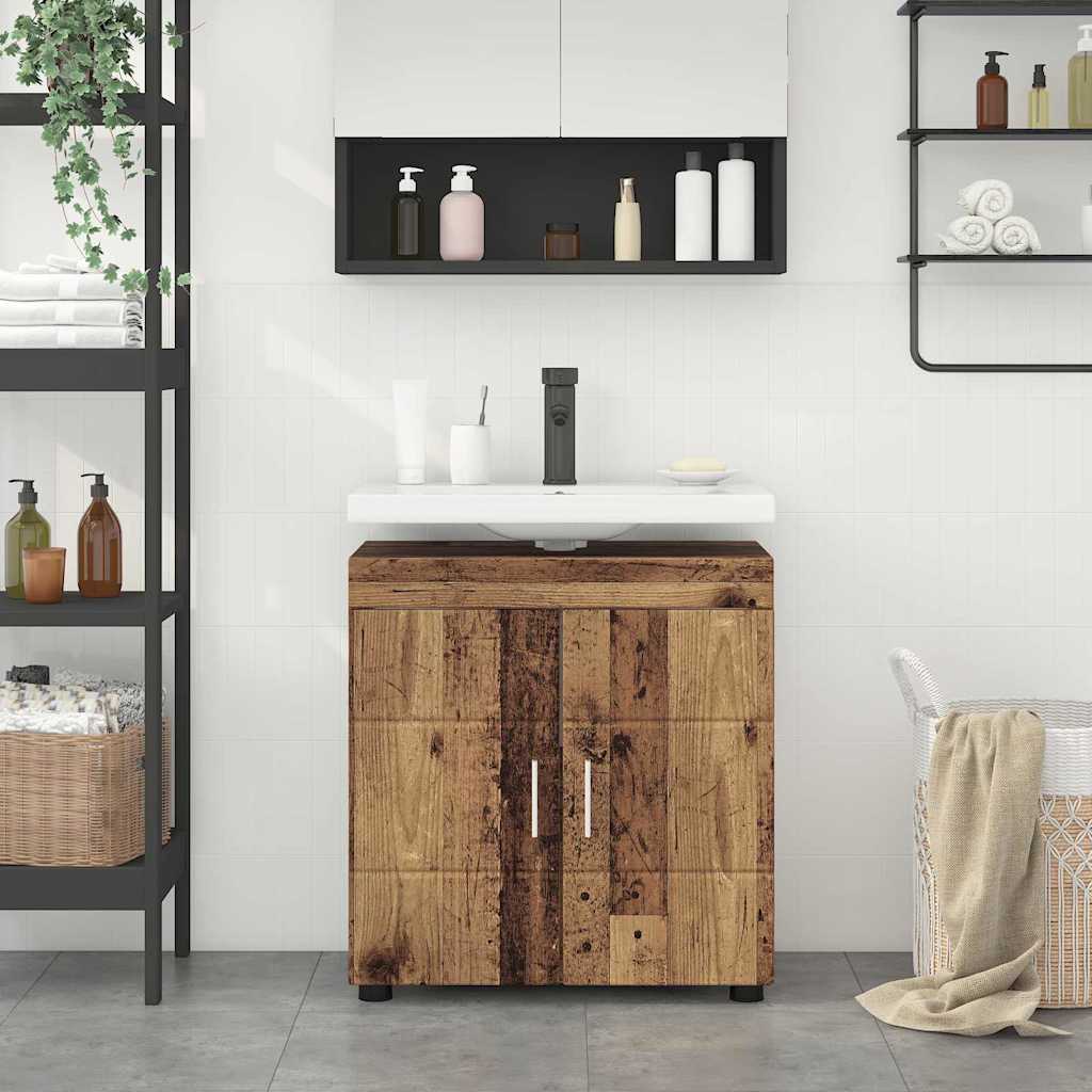 Juego de Muebles de Baño TULUM Madera vieja 60 x 34 x 63 cm vidaXL ...