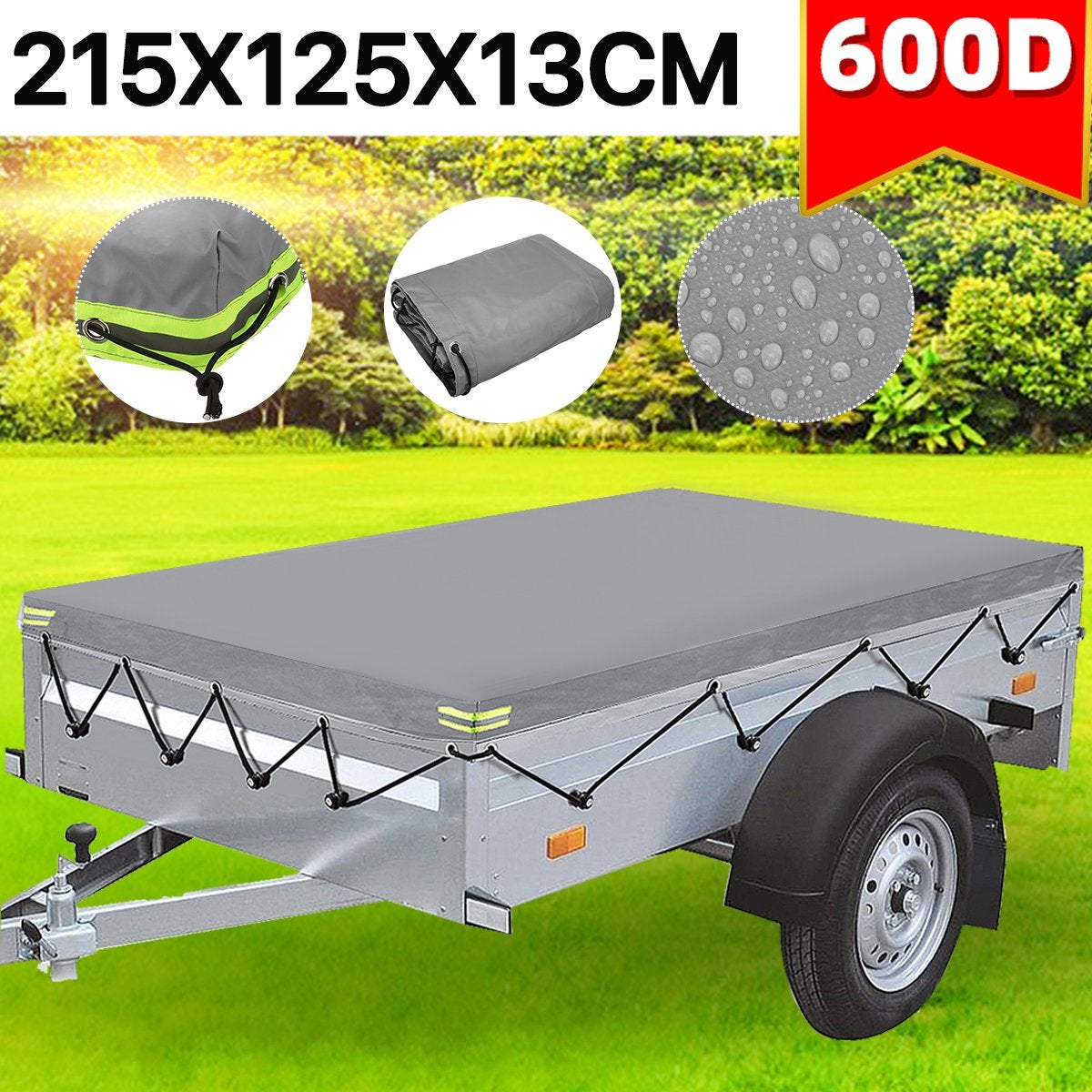 600D Bâche plate pour remorque 215x125x13cm, Housse Protection ...
