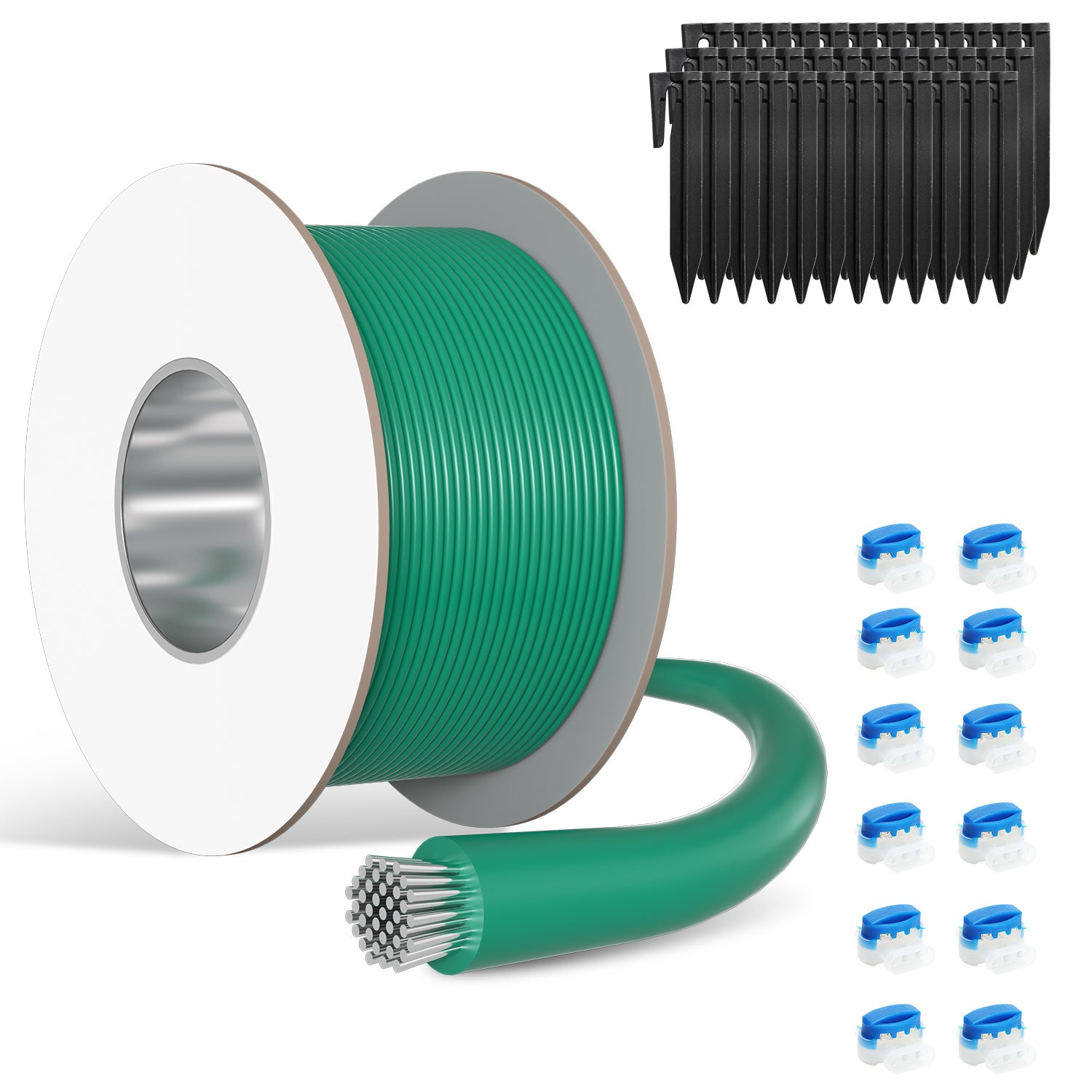 500m Juego de alambres perimetrales Jardín Alambre Conector Clavos de ...